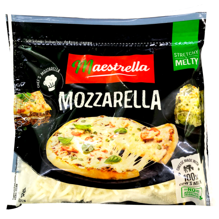 Grated mozzarella cheese "Maestella" cheese is made from curd cheese ...